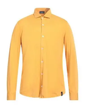 DRUMOHR Man Shirt Light Blue Size M Cotton Yellow
