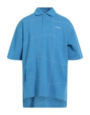 ADER ERROR Man Polo Shirt Azure Size 1 Cotton, Polyester Azure