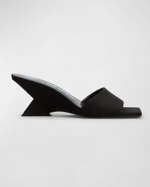Attico Cheope 60mm Suede Mule Sandals - Black
