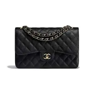 Chanel Large Classic Handbag Grained Calfskin & Gold-tone Metal — Fashion