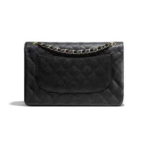 Chanel Large Classic Handbag Grained Calfskin & Gold-tone Metal — Fashion