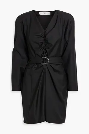 IRO PARIS Baomi Ruched Wool-twill Mini Dress