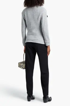 IRO PARIS Chelane Leather-trimmed Waffle-knit Jacket