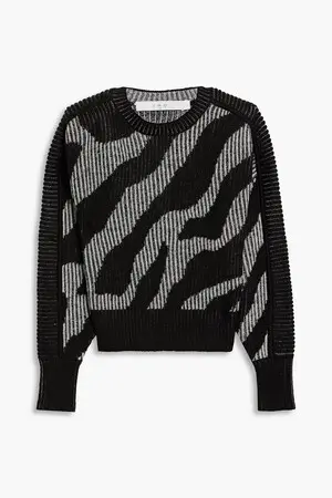 IRO PARIS Ribbed Jacquard-knit Sweater - Black