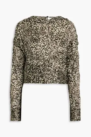 IRO PARIS Rusko Ruffled Leopard-print Blouse