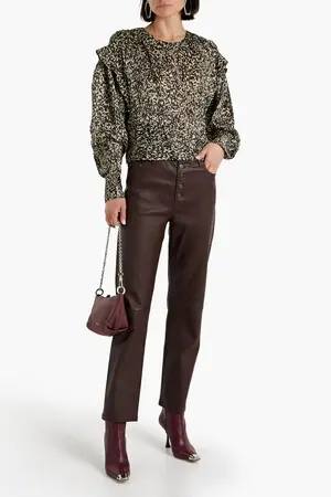 IRO PARIS Rusko Ruffled Leopard-print Blouse