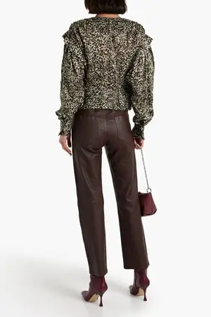 IRO PARIS Rusko Ruffled Leopard-print Blouse
