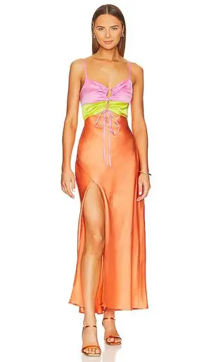 Show Me Your Mumu Calloway Cut Out Dress In Tangerine