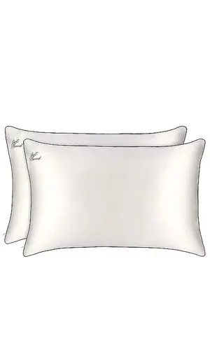 Slip Queen/standard Pillowcase Set In White - Just Married