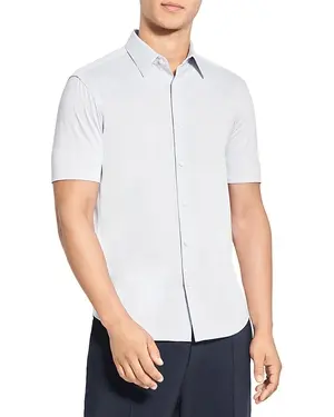 Theory Irving Short-sleeve Shirt In Structure Knit - Olympic