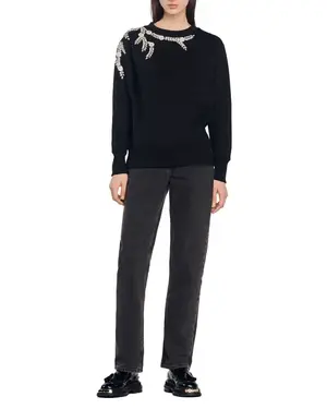 Sandro Marceau Embellished Sweatshirt