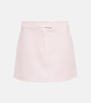 COURREGES Courrèges Coated Cotton Mini Skirt - Pink