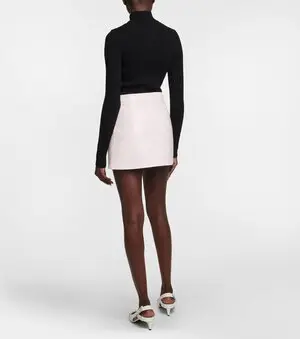 COURREGES Courrèges Coated Cotton Mini Skirt - Pink
