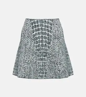 Alaïa Printed Jacquard Miniskirt - Blue