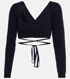 PATOU Cropped Wool And Cashmere Sweater - Black