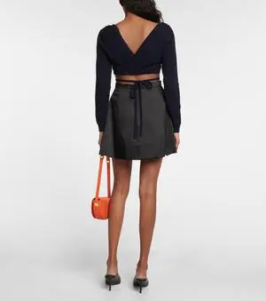 PATOU Cropped Wool And Cashmere Sweater - Black