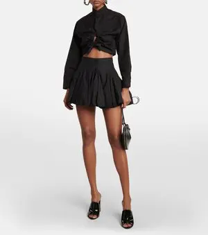 Alaïa Cropped Cotton Shirt - Black