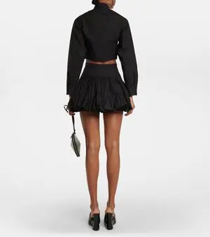 Alaïa Cropped Cotton Shirt - Black