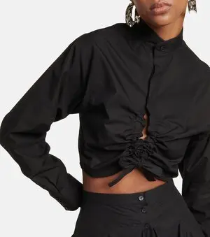 Alaïa Cropped Cotton Shirt - Black