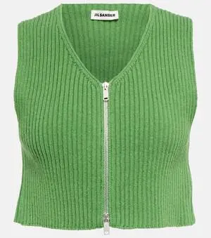 JIL SANDER Ribbed-knit Crop Top