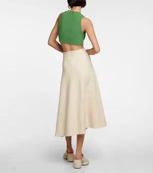JIL SANDER Ribbed-knit Crop Top