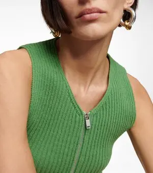JIL SANDER Ribbed-knit Crop Top