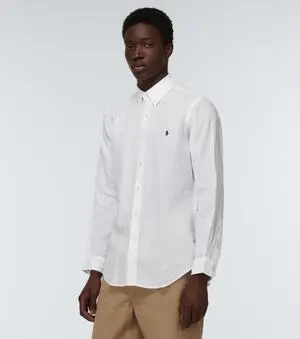 Polo Ralph Lauren Embroidered Linen Shirt - White