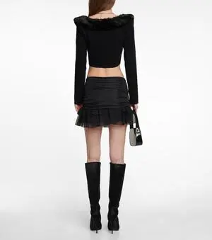 Blumarine Ruffle-trimmed Pleated Miniskirt