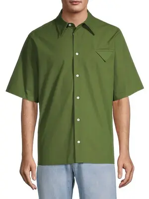 Bottega Veneta Woven Short-sleeved Work Shirt