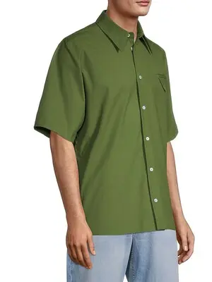 Bottega Veneta Woven Short-sleeved Work Shirt