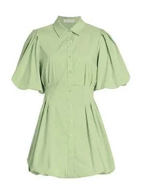 Simkhai Women's Cleo Pleated Puff-Sleeve Minidress - Spring Green  Spring Green