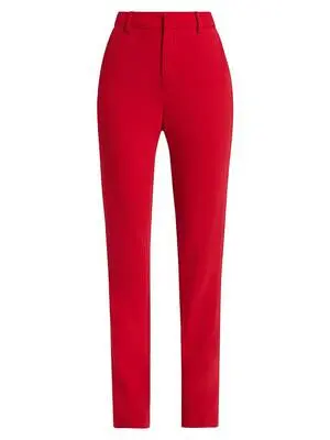 Cinq À Sept Kerry Crepe Straight-leg Pants Warm Cranberry