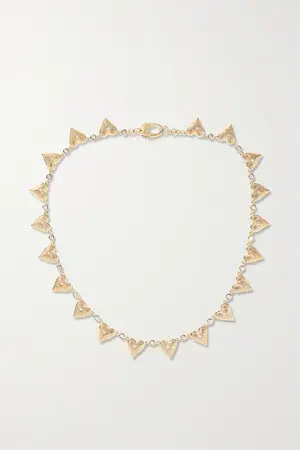 MARLO LAZ Southwestern Heart 14-karat Diamond Choker - Gold