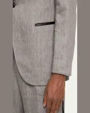 Brunello Cucinelli Linen-blend Shawl Tuxedo