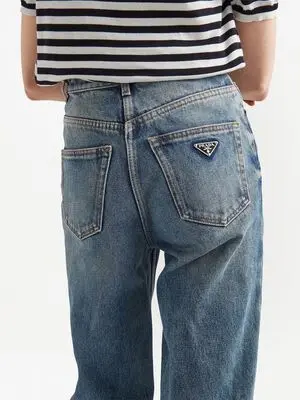 Prada Bleached-effect Straight-leg Jeans