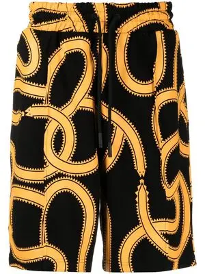 COUNTY OF MILAN Marcelo Burlon Snakes Print Track Shorts