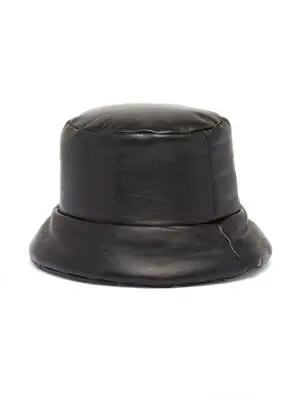 Prada Enamelled-logo Nappa Leather Bucket Hat
