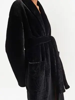 Prada Belted-waist Shearling Coat
