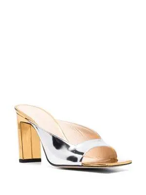 WANDLER Metallic Peep-toe Mules