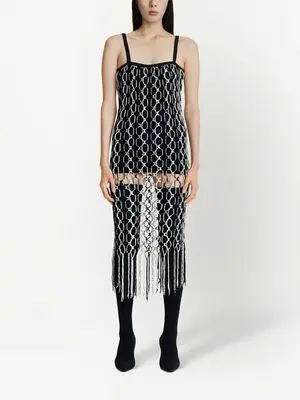 DION LEE Crochet-net Layered Midi Dress
