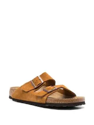 BIRKENSTOCK Suede Double Buckle Sandals - Brown
