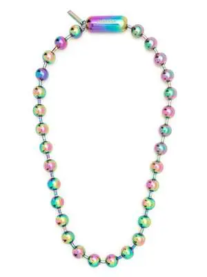 AMBUSH Iridescent-effect Ball Chain Necklace - Green