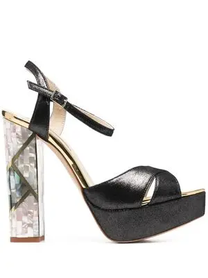 FREYA ROSE Cher Noir Calf-suede Sandals