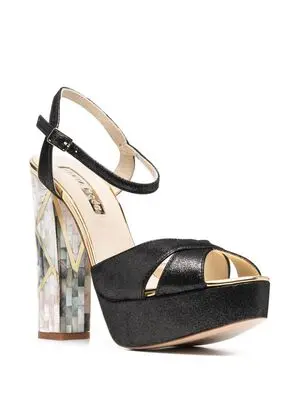 FREYA ROSE Cher Noir Calf-suede Sandals