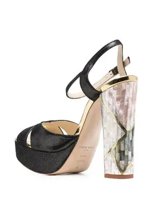 FREYA ROSE Cher Noir Calf-suede Sandals