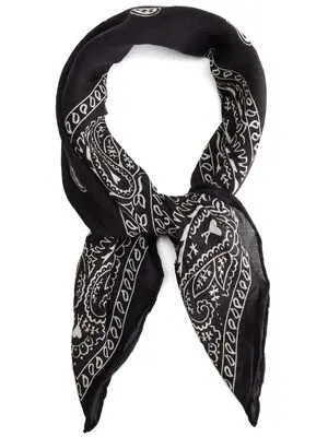 AMI Paris Bandana-print Scarf - Black