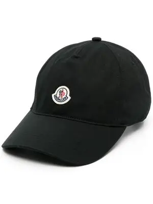 Moncler Logo-Patch Cotton Cap Black