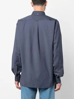 Woolrich Fine-check Virgin Wool Shirt - Blue