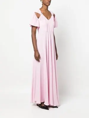 Vivetta Ruched Cut-out Maxi Dress - Pink