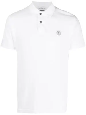 Stone Island Compass-patch Polo Shirt - White